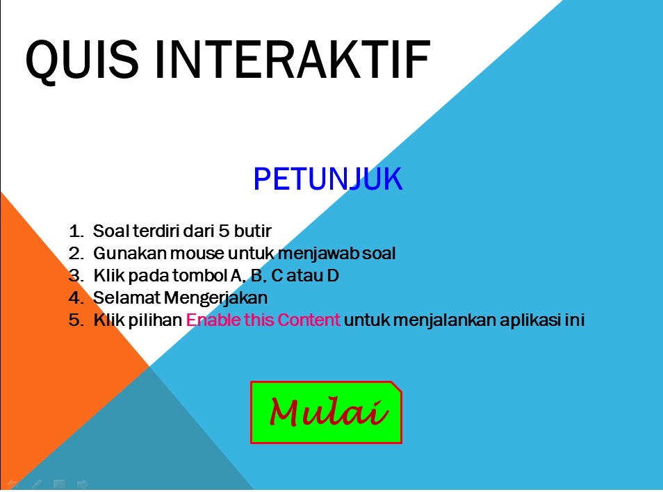 APLIKASI KUIS INTERAKTIF POWERPOINT SHOW ~ Blog Pengawas Sekolah Purnawanto