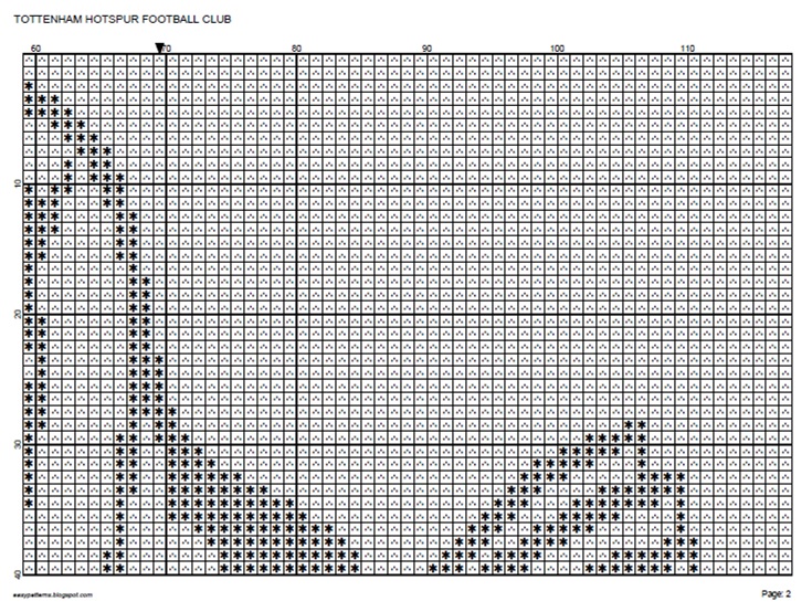 EASY PATTERNS: Tottenham Hotspur FC cross-stitch pattern