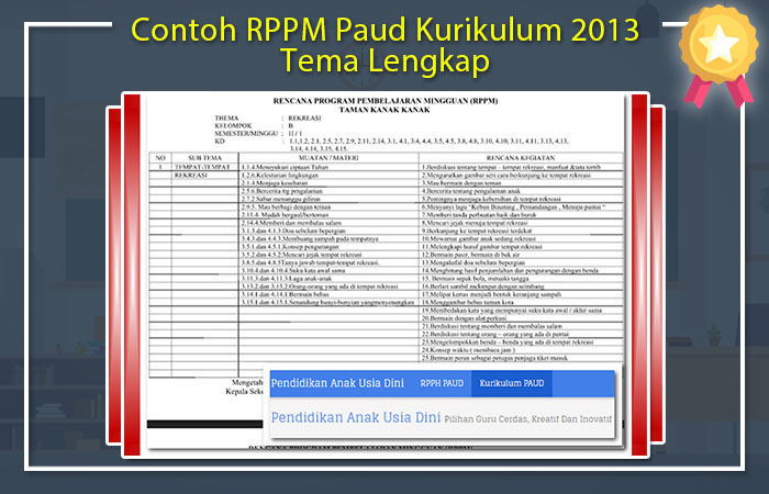 Contoh RPPM Paud Kurikulum 2013 Tema Lengkap | Pendidikan Anak Usia Dini