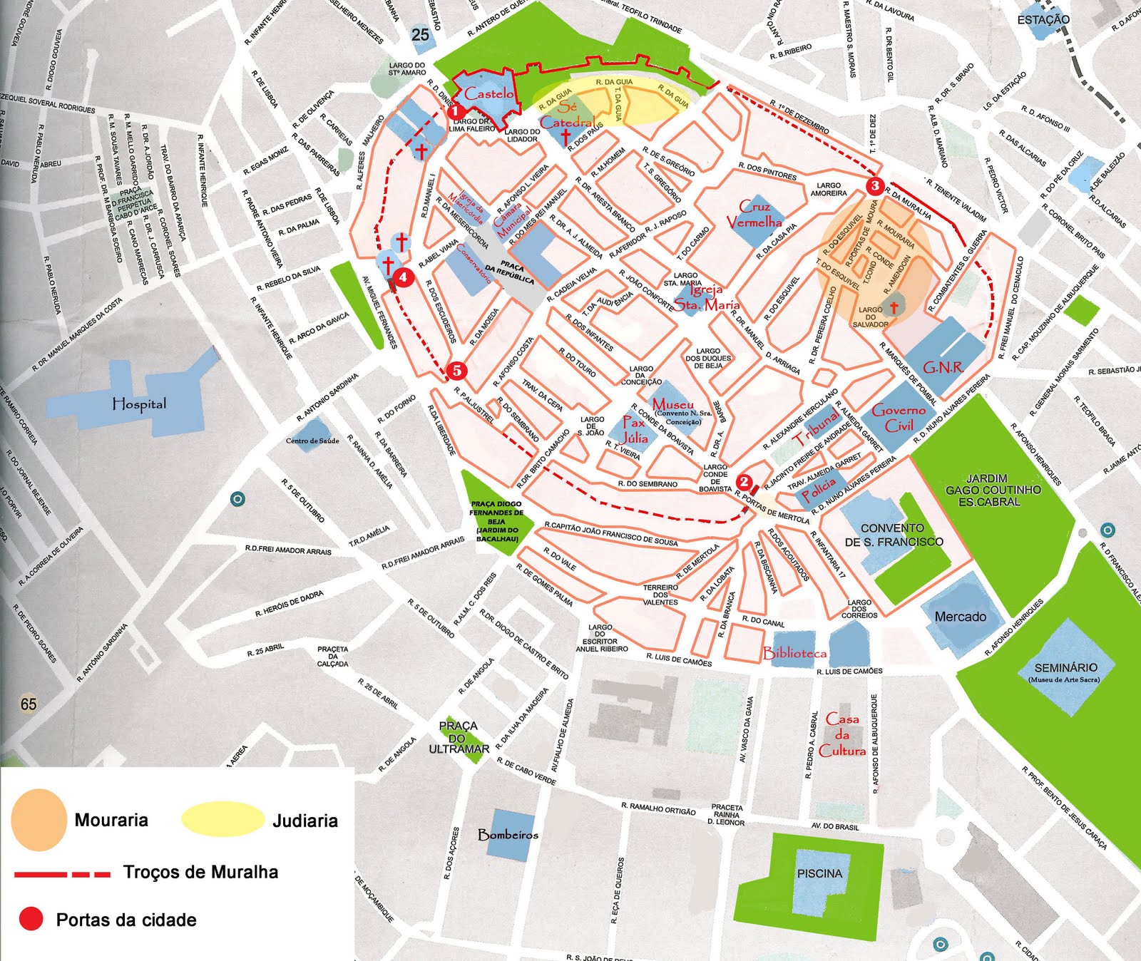 Beja y Arrabaldes: Mapas de Beja e Arredores
