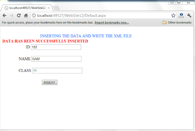 How To Insert The Data And Write The Xml File Mynet Tutorials