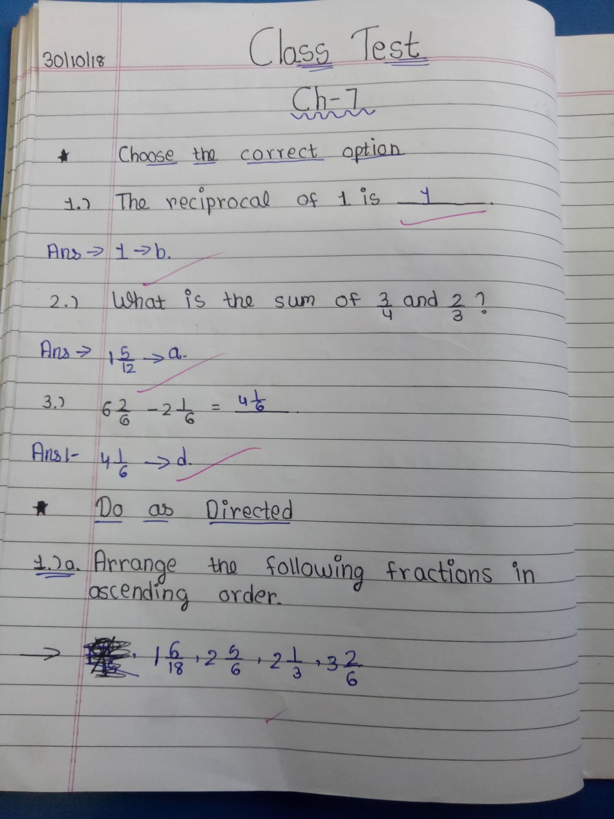 Math ch-Fractions notebook work