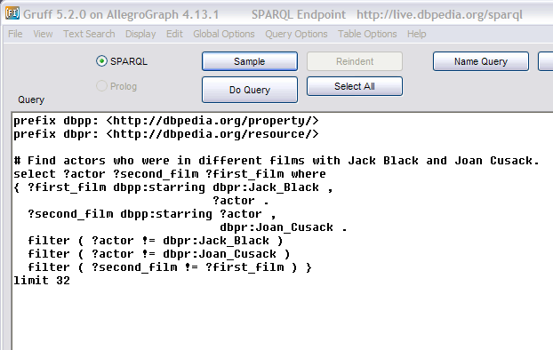 AllegroGraph - THE Semantic Graph Database: Gruff 5.2 (Now Available) - SPARQL Endpoint Connectivity