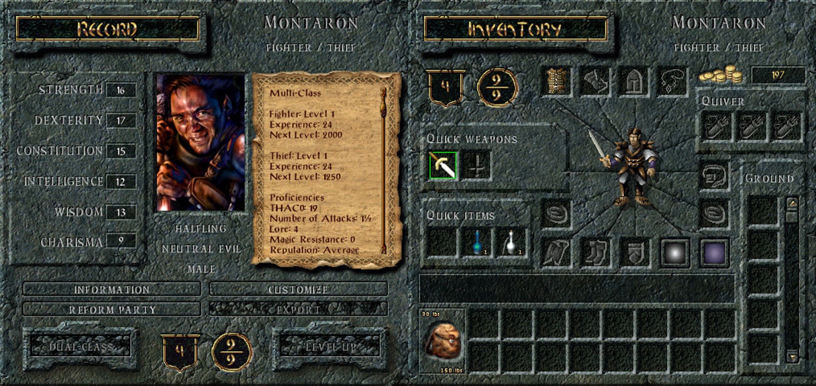 Best cRPGs: Montaron, Baldur's Gate 1 BG1 Companion