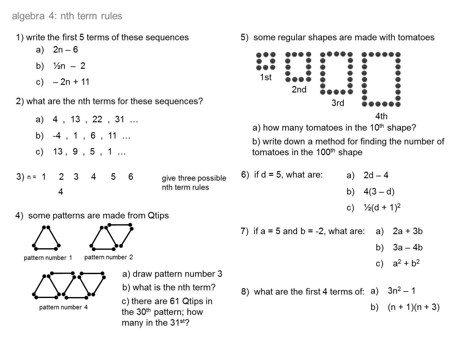 MEDIAN practice and quiz questions: algebra grade C (i)