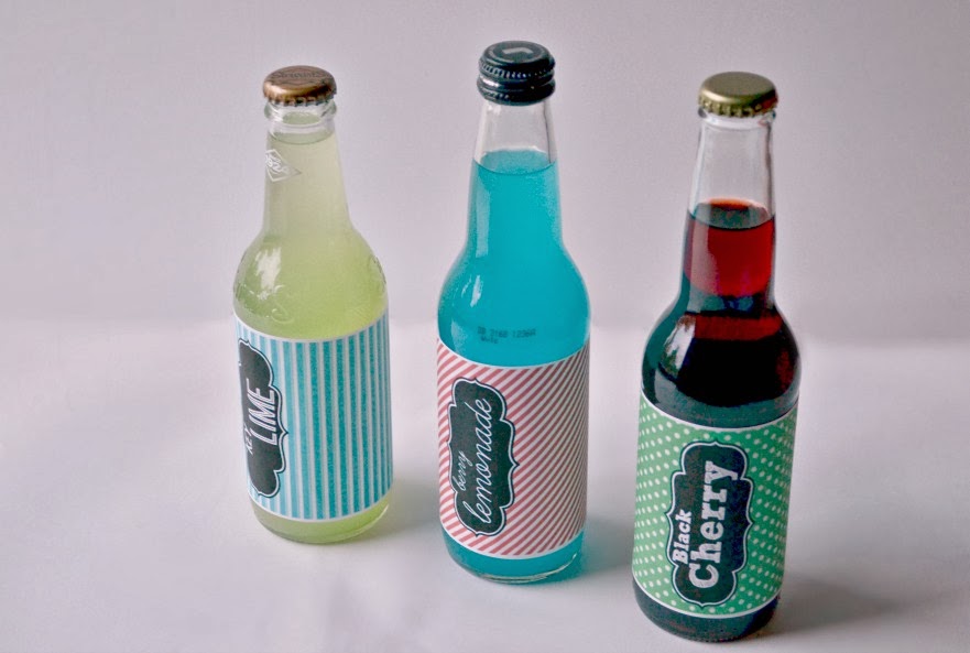 Put some double sided tape on the back of the soda label.