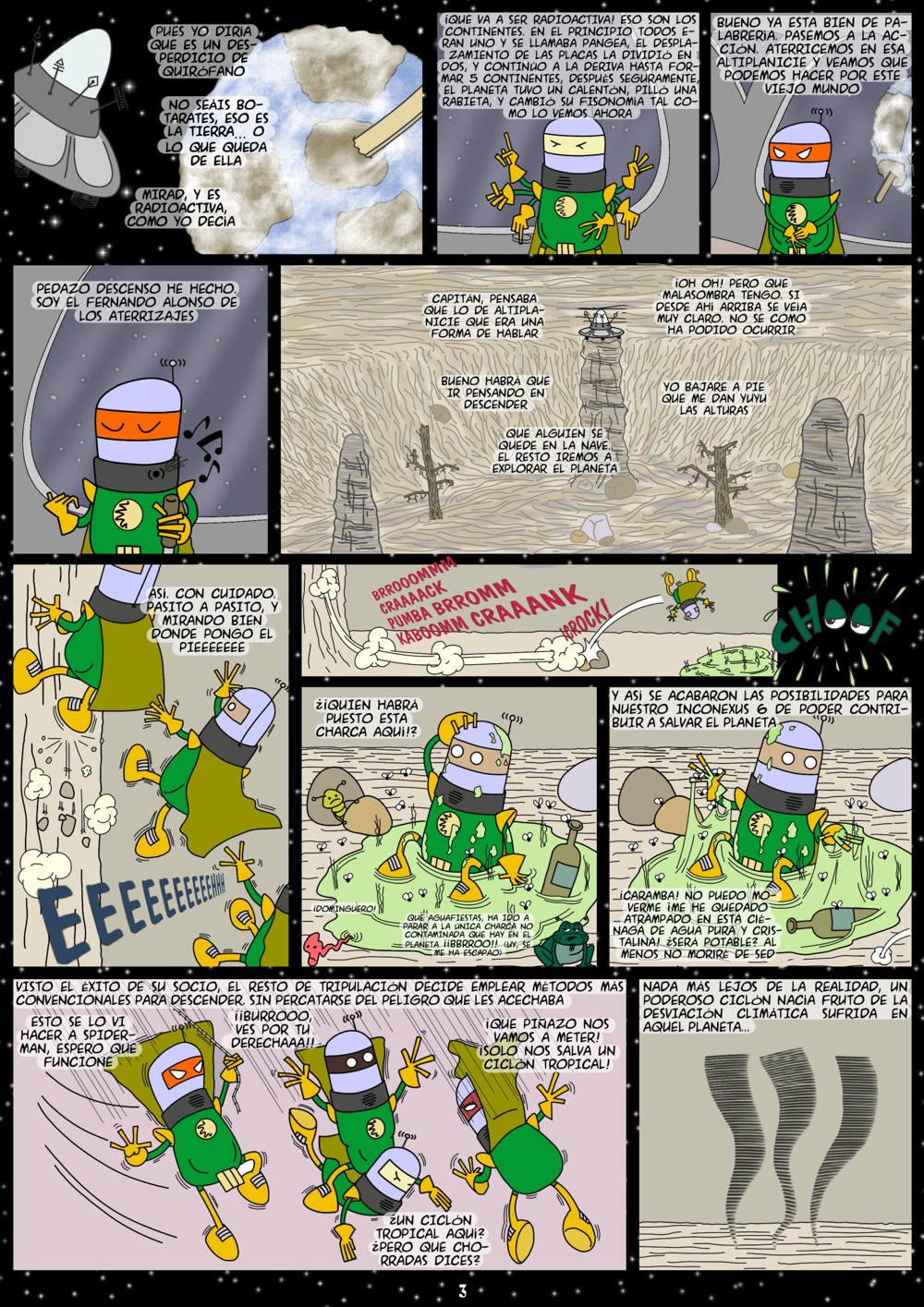 cómic "SALVAR AL PLANETA TIERRA"