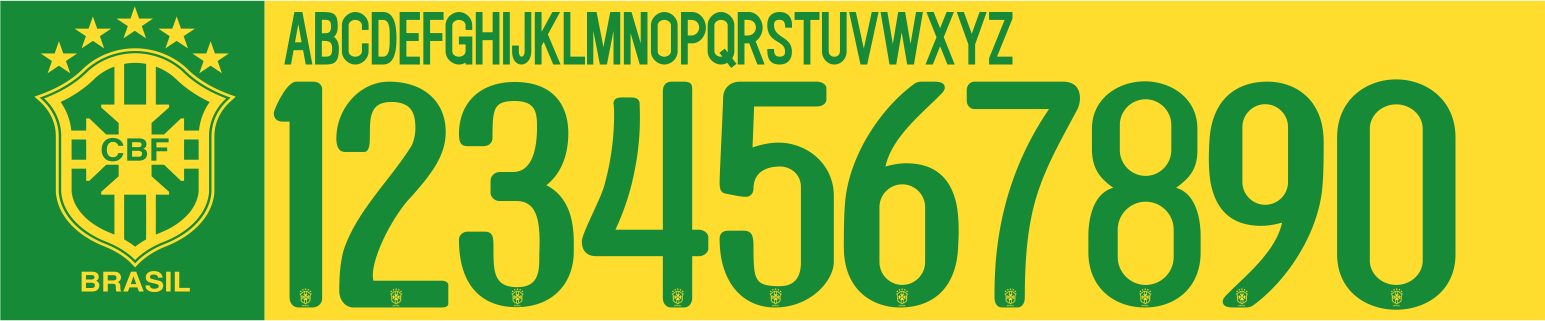 Old and New Football Font Jersey: Font Brasil 2013-2014