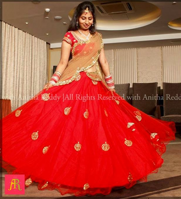 Red Half Saree by Anitha Reddy - Saree Blouse Patterns