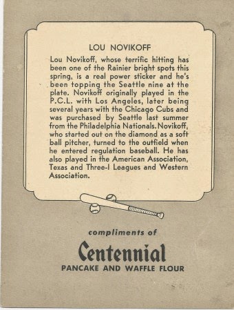 Bob Lemke's Blog: The Lou Novikoff Story, Part 2 (1941- )