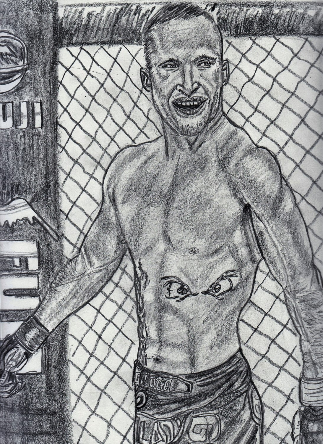 MMA Cartoon: Justin Gaethje pencil drawing
