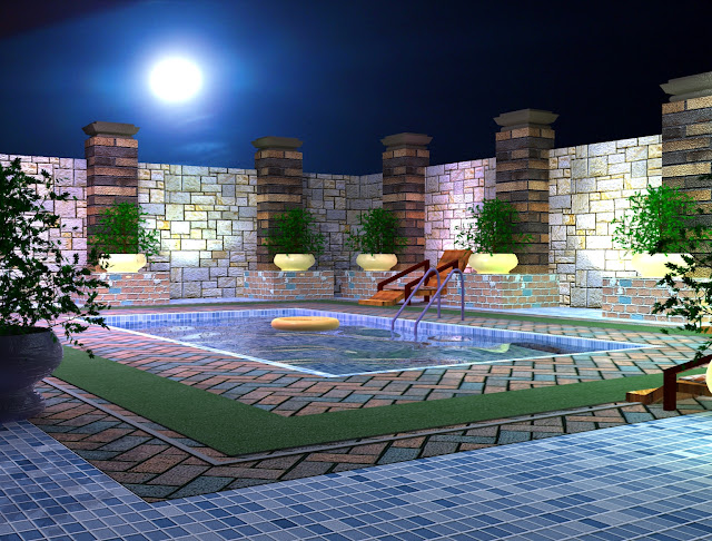 My Work: EXTERIOR WORK-SWIMMING POOL, USING 3DS MAX