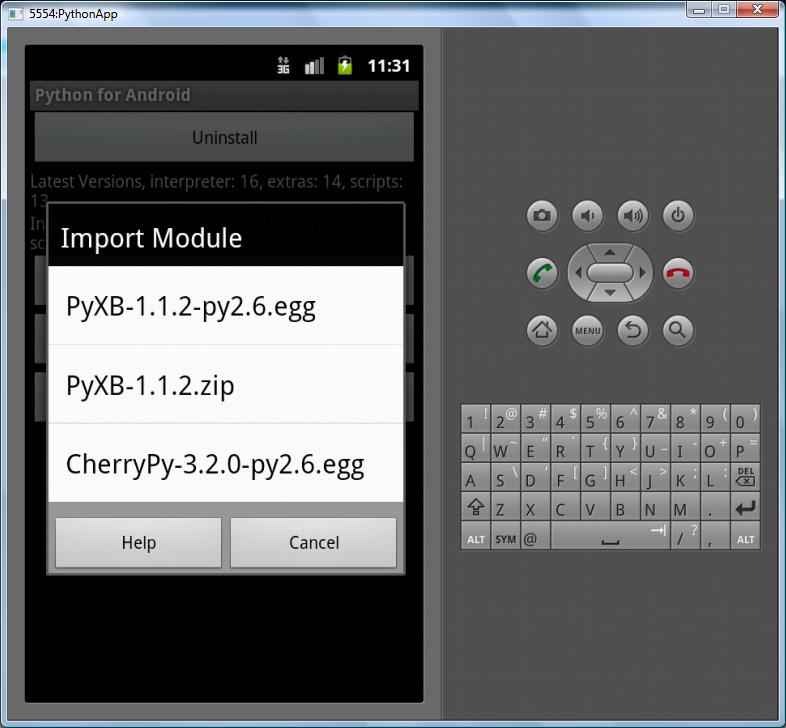Run Cherrypy web server in Android