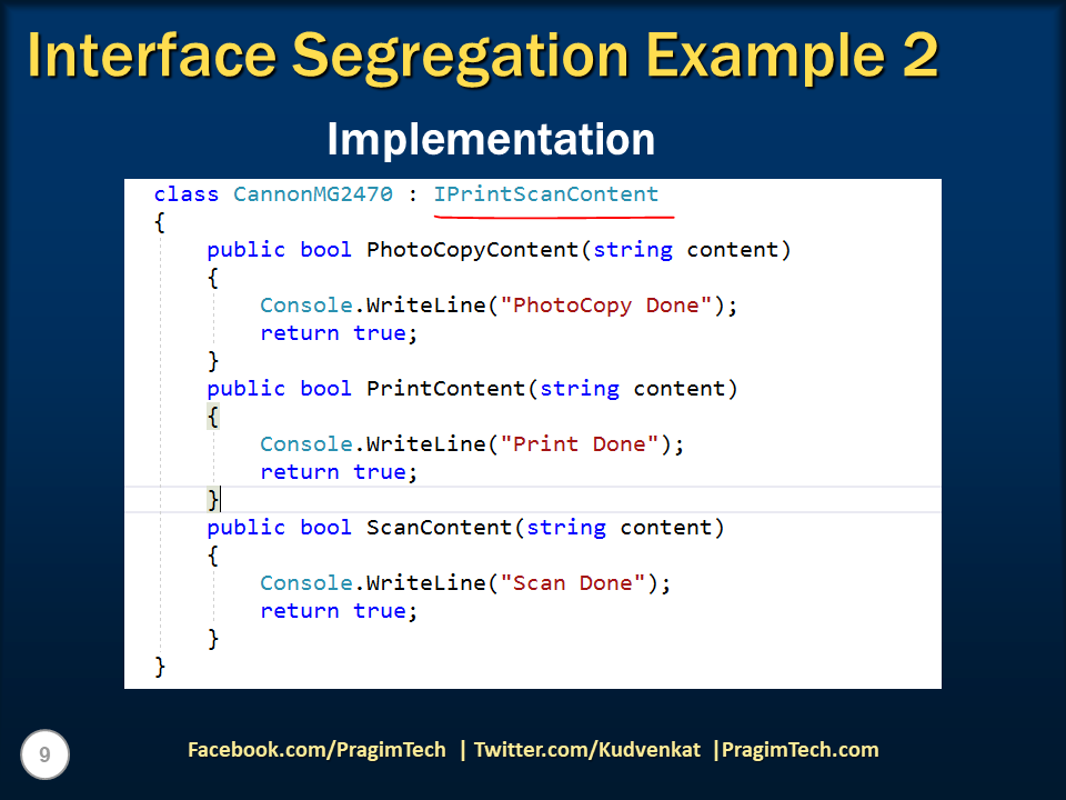 Sql Server Net And C Video Tutorial Interface Segregation Principle Slides