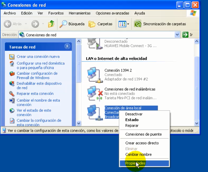 Manual para Servidores de imagenes: CONFIGURACION DE LA RED EN WINDOWS