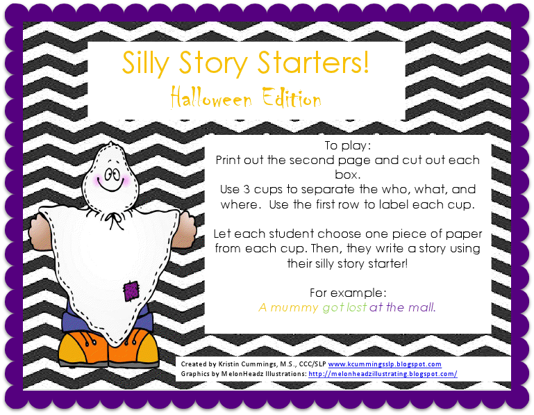 Halloween Silly Story Starters- Freebie! | Simply Speech