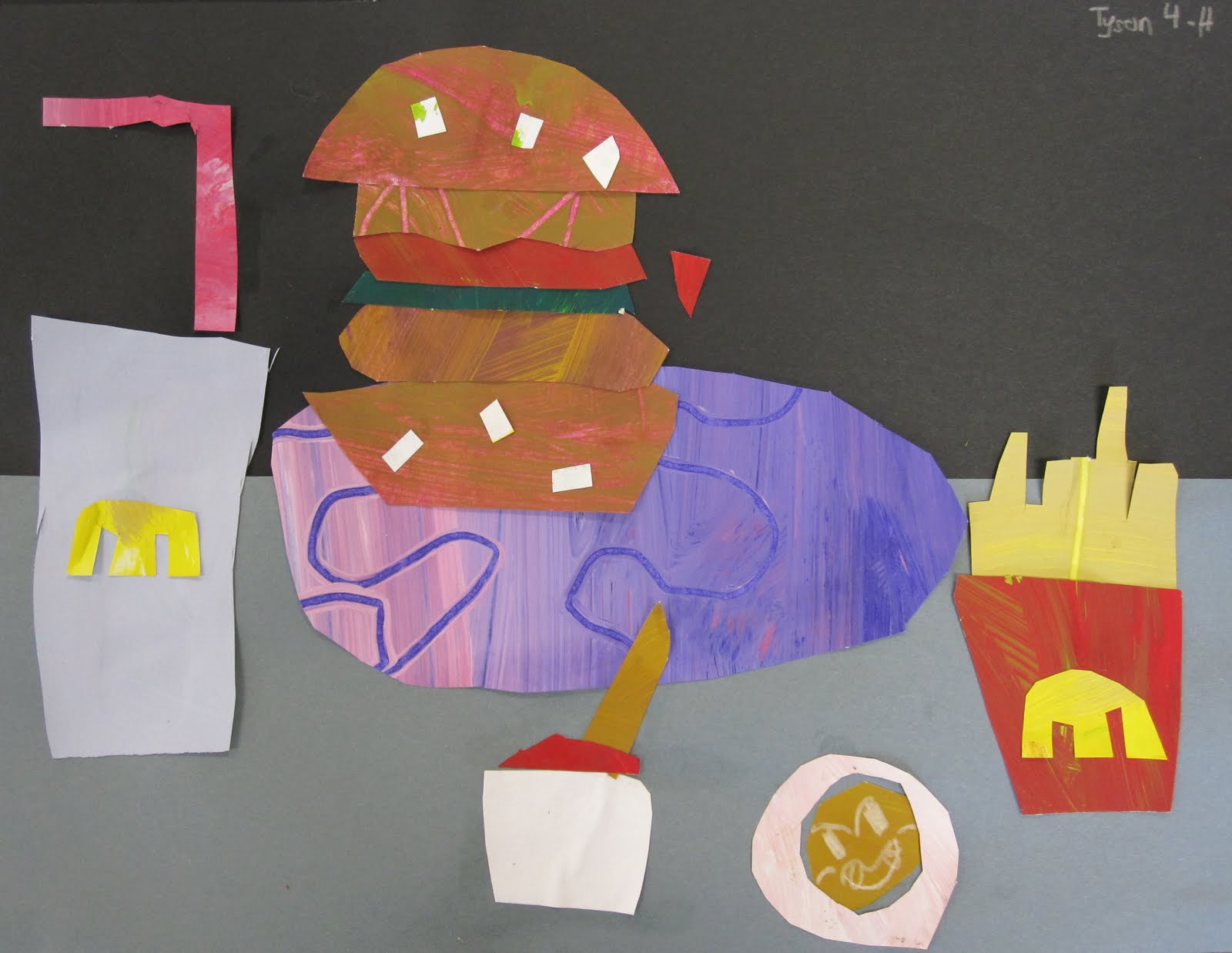 South School Art Studio: Fourth Grade Painted Paper Collage
