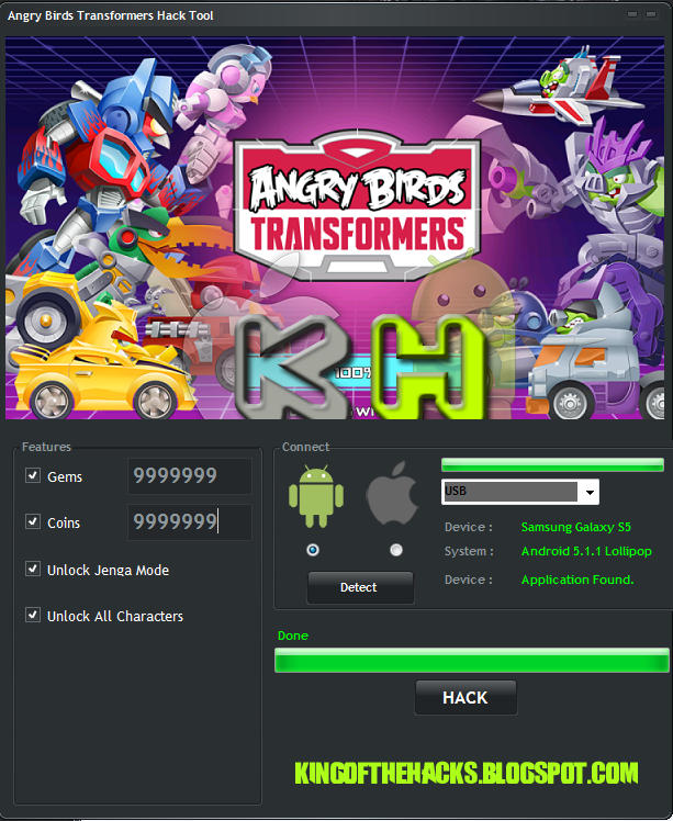 Angry Birds Transformers Hack Tool ~ King Hacker