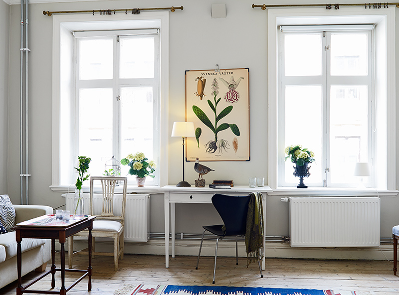 Keltainen talo rannalla: Kaunis yksiö ja sisustuskuvia