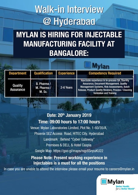 NABL GUIDELINES: Mylan Laboratories Limited - Walk-In Interviews on ... NABL GUIDELINES: Mylan Laboratories Limited - Walk-In Interviews on ...