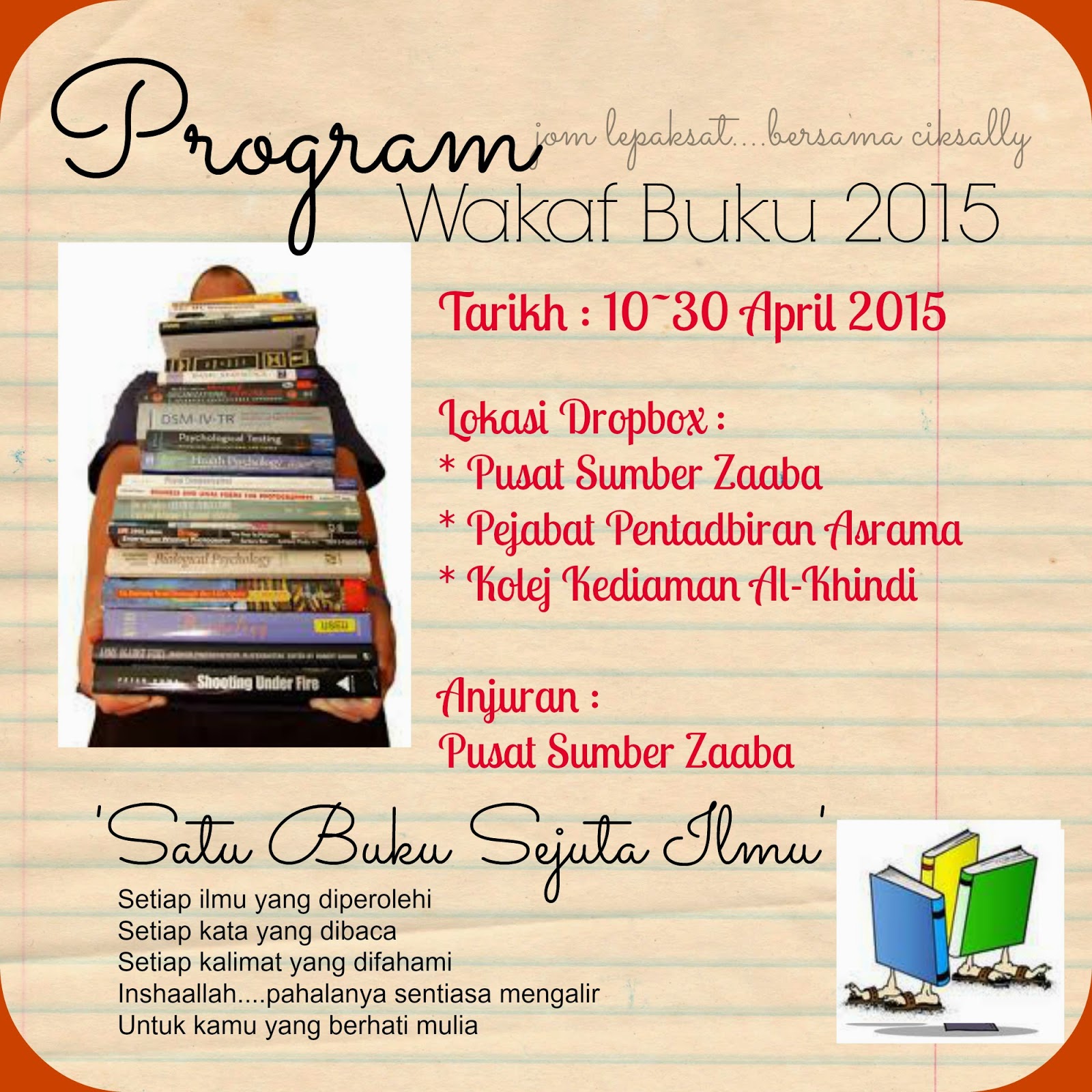 jOm...LEpAkSaT nGaN ciK saLLy: Poster Wakaf Buku
