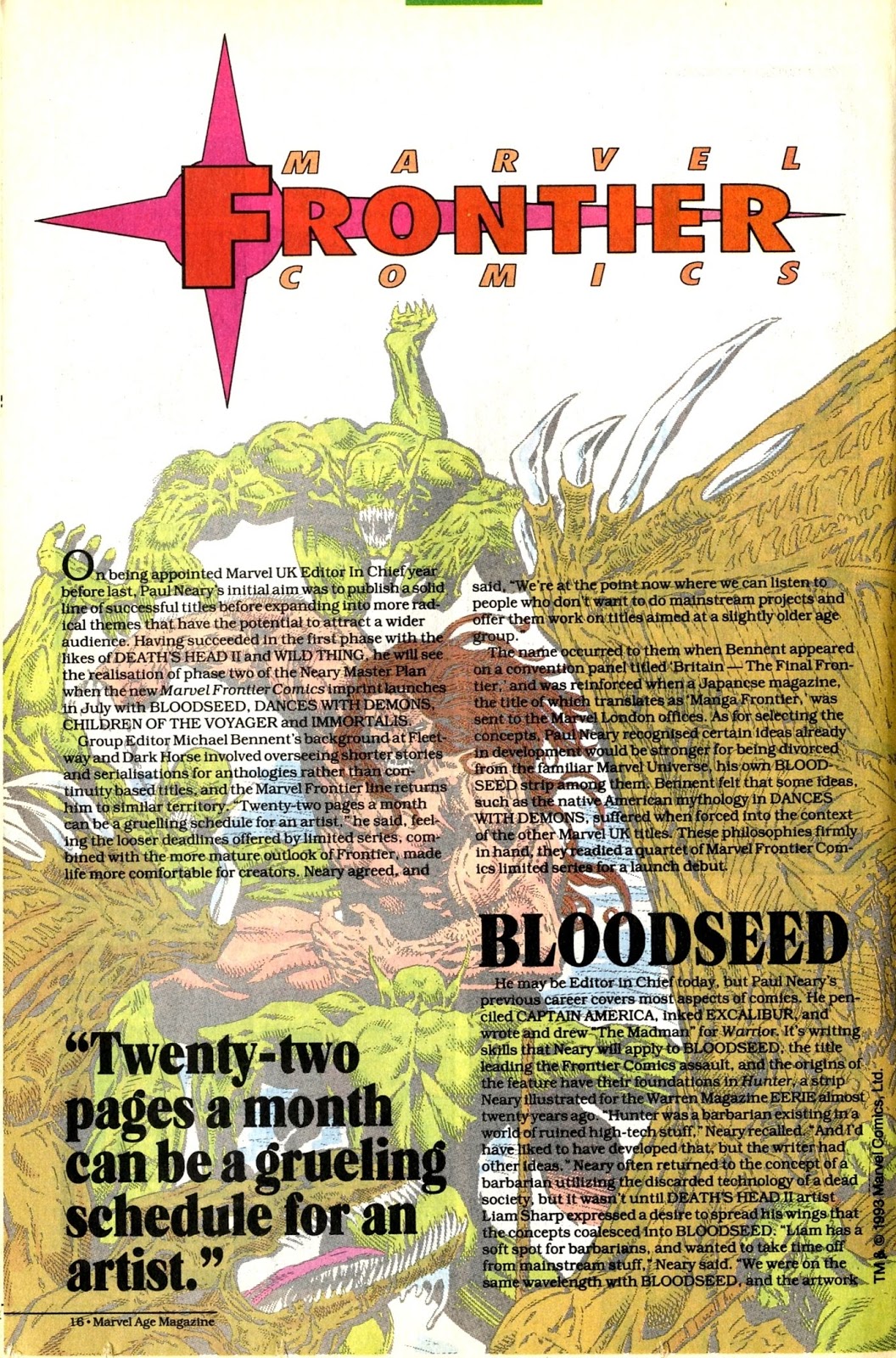 STARLOGGED - GEEK MEDIA AGAIN: 1993: FRONTIER COMICS from MARVEL UK ...