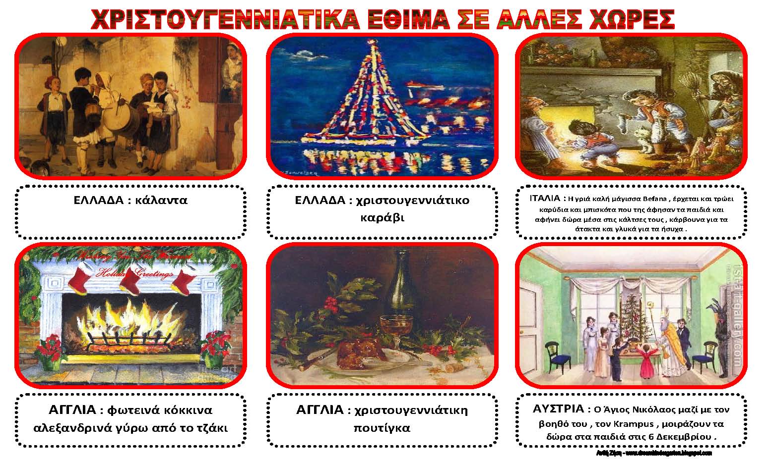 Το νέο νηπιαγωγείο που ονειρεύομαι : Χριστουγεννιάτικα έθιμα από όλο ...