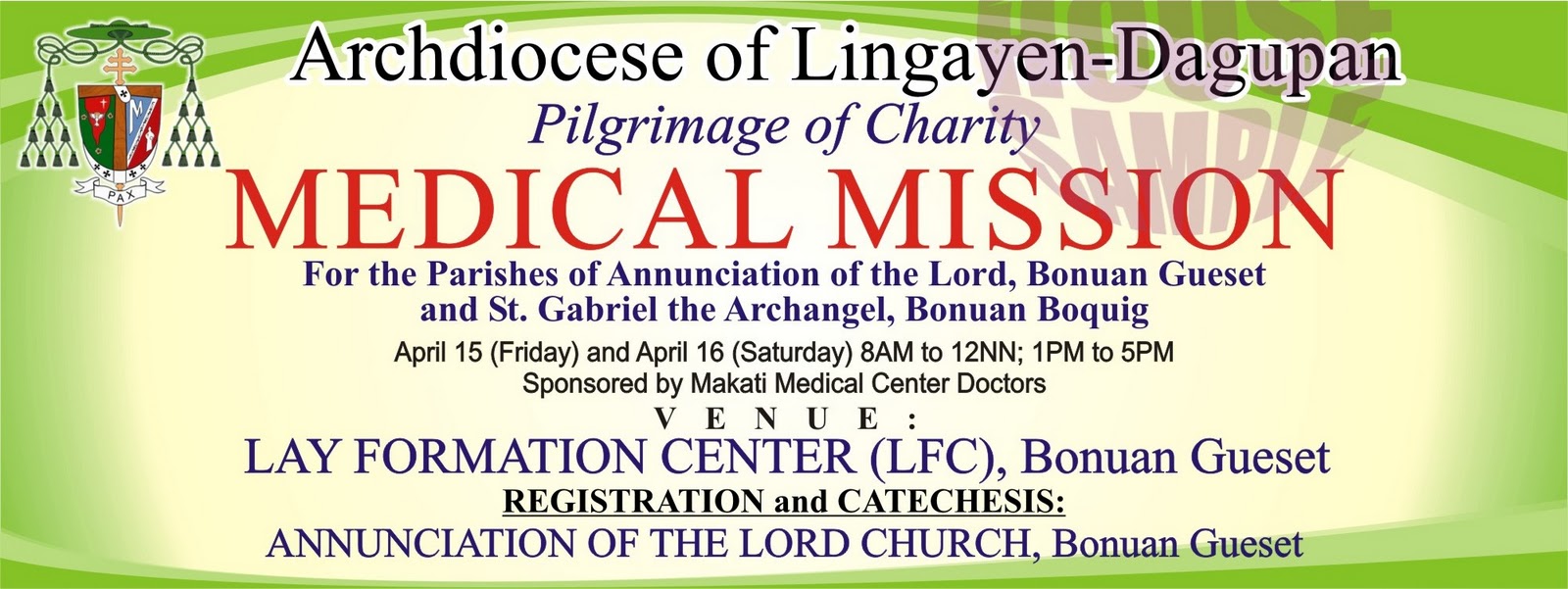 Dominicus Humus: MEDICAL MISSION at LFC on April 15 and 16