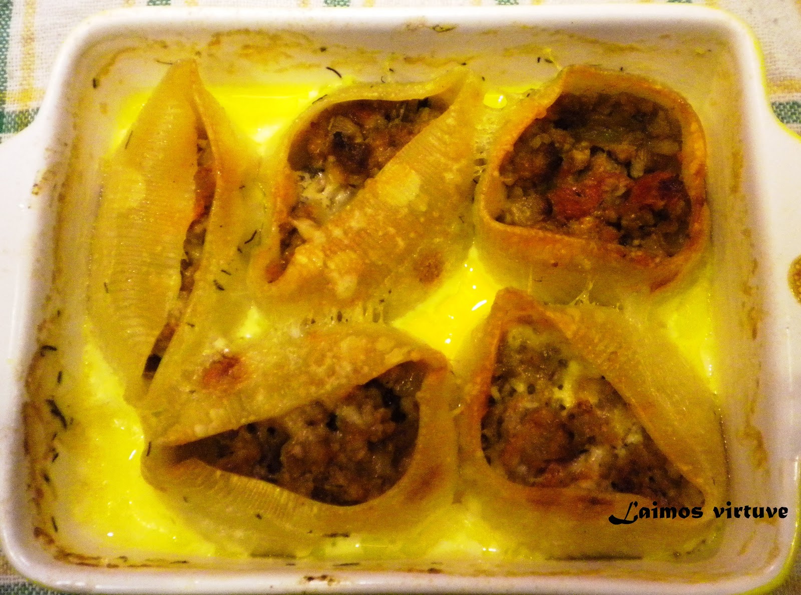 Laimos virtuvė: Įdaryti makaronai - kriauklės