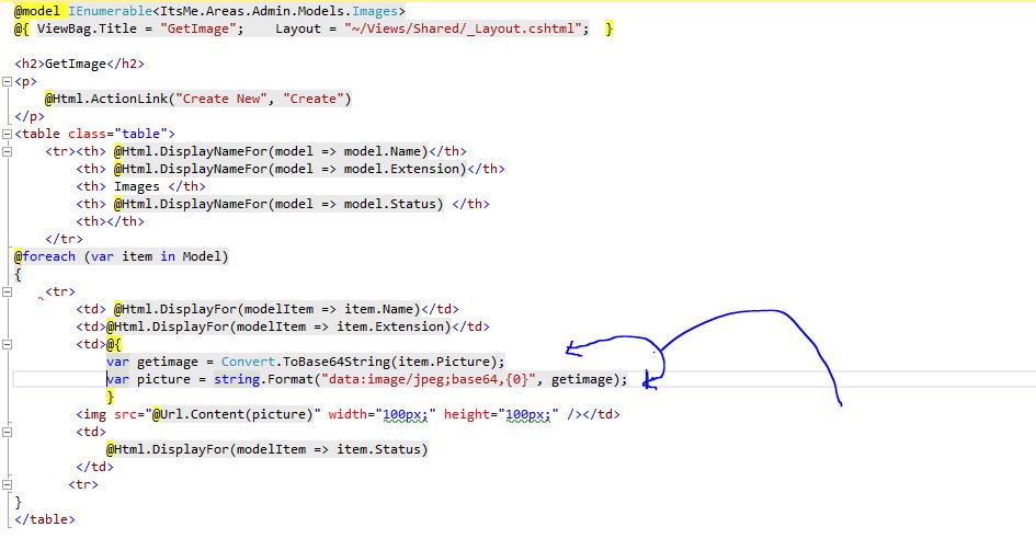 Retrieve Image from Database In Asp.Net MVC. - MVC Arena (ASP.Net)