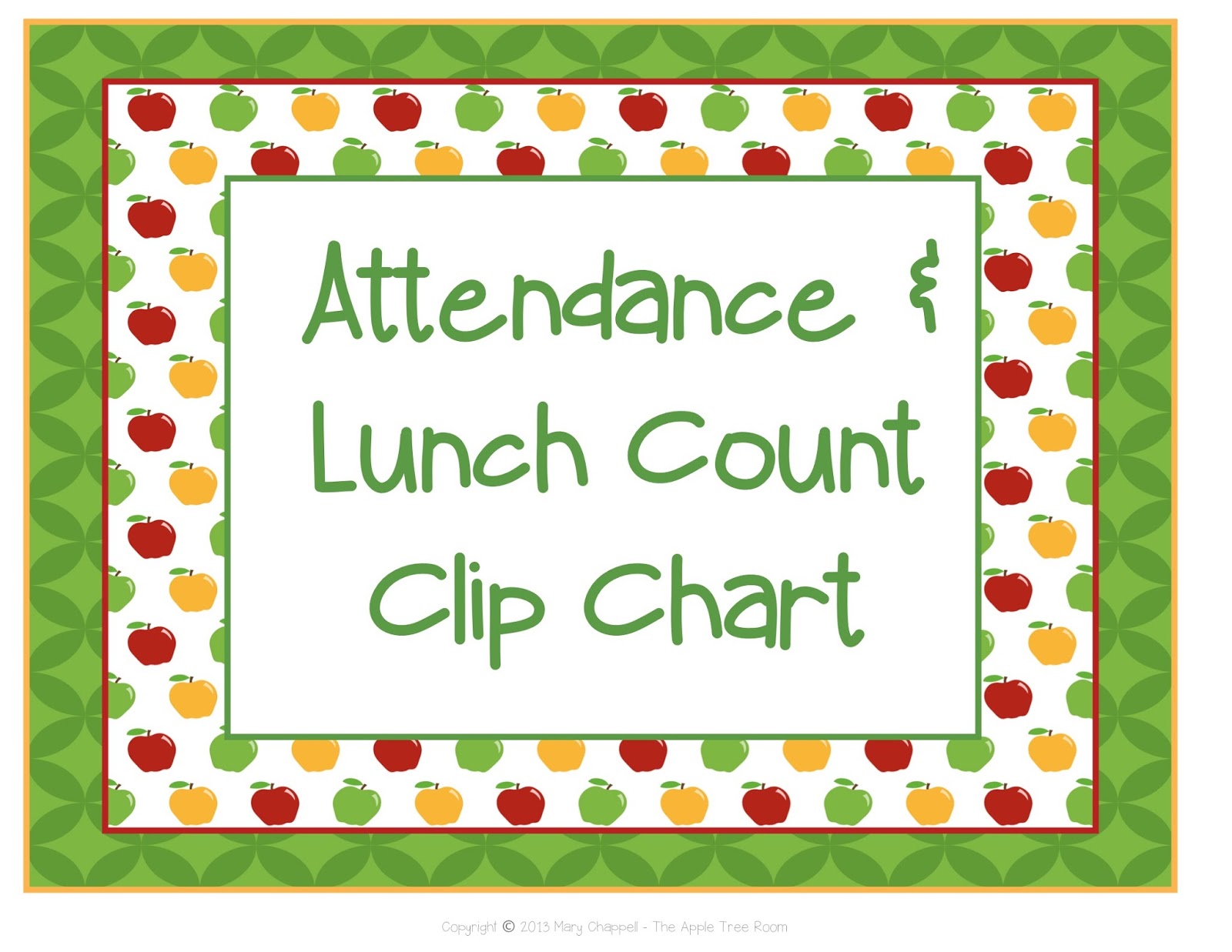 The Apple Tree Room: Apple Attendance Clip Chart