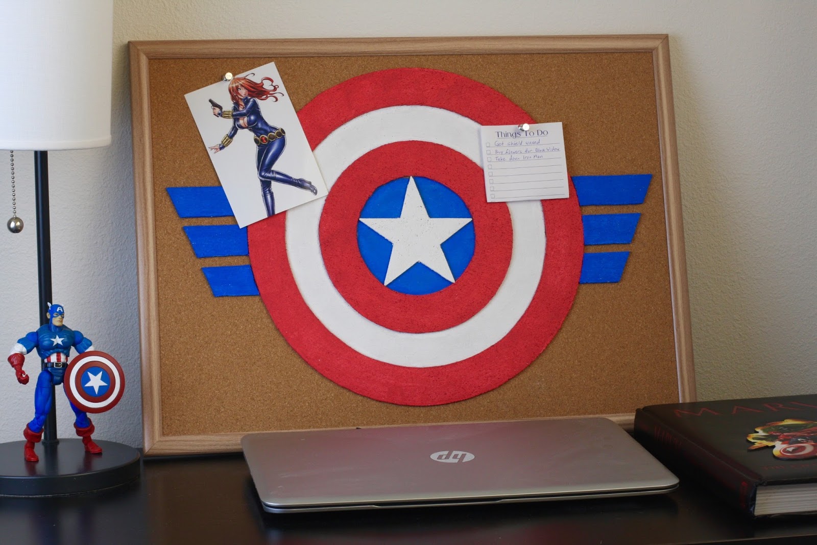 GEEK DIY BAM!: MARVEL CAPTAIN AMERICA SHIELD BULLETIN BOARD DIY TUTORIAL