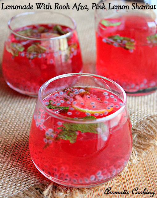 Aromatic Cooking: Lemonade With Rooh Afza, Rooh Afza Lemon Sharbat
