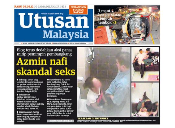 Tulisan Blog Lawyer Garang Berita Skandal Seks Azmin Ali Muka Depan