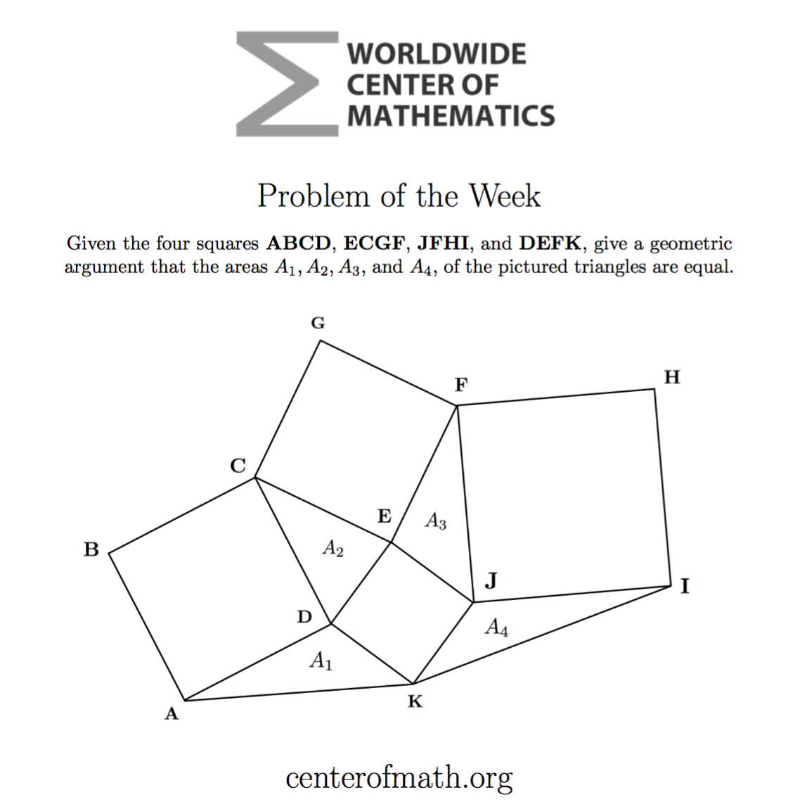 The Center of Math Blog: Problem of the Week