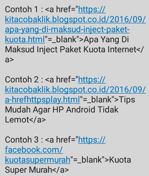 Cara Membuat Tulisan / Link / URL / Link Anchor Di Blog Agar Bisa Di ...