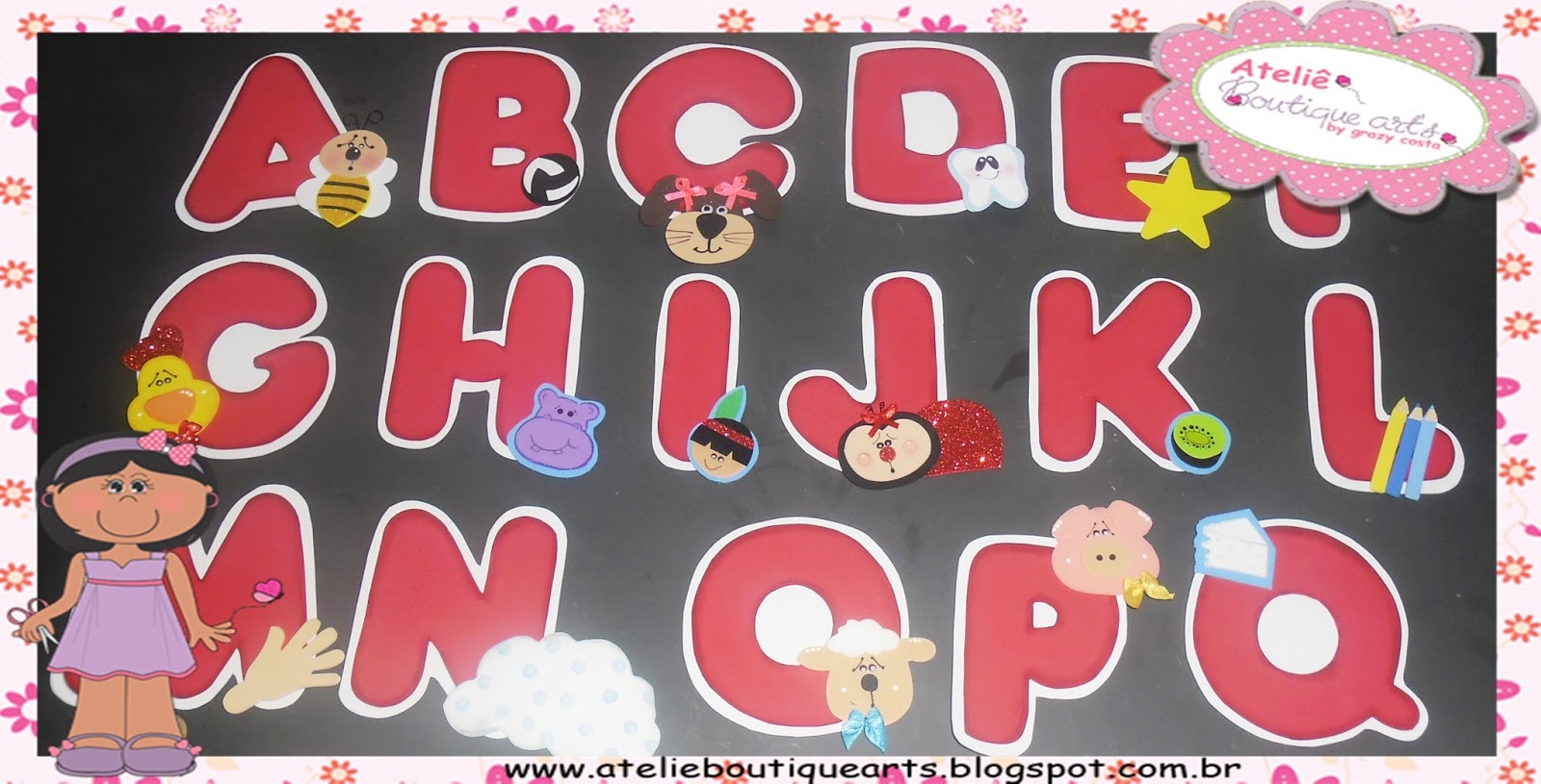Ateliê Boutique Art's By Grazy Costa: Alfabeto Decorado