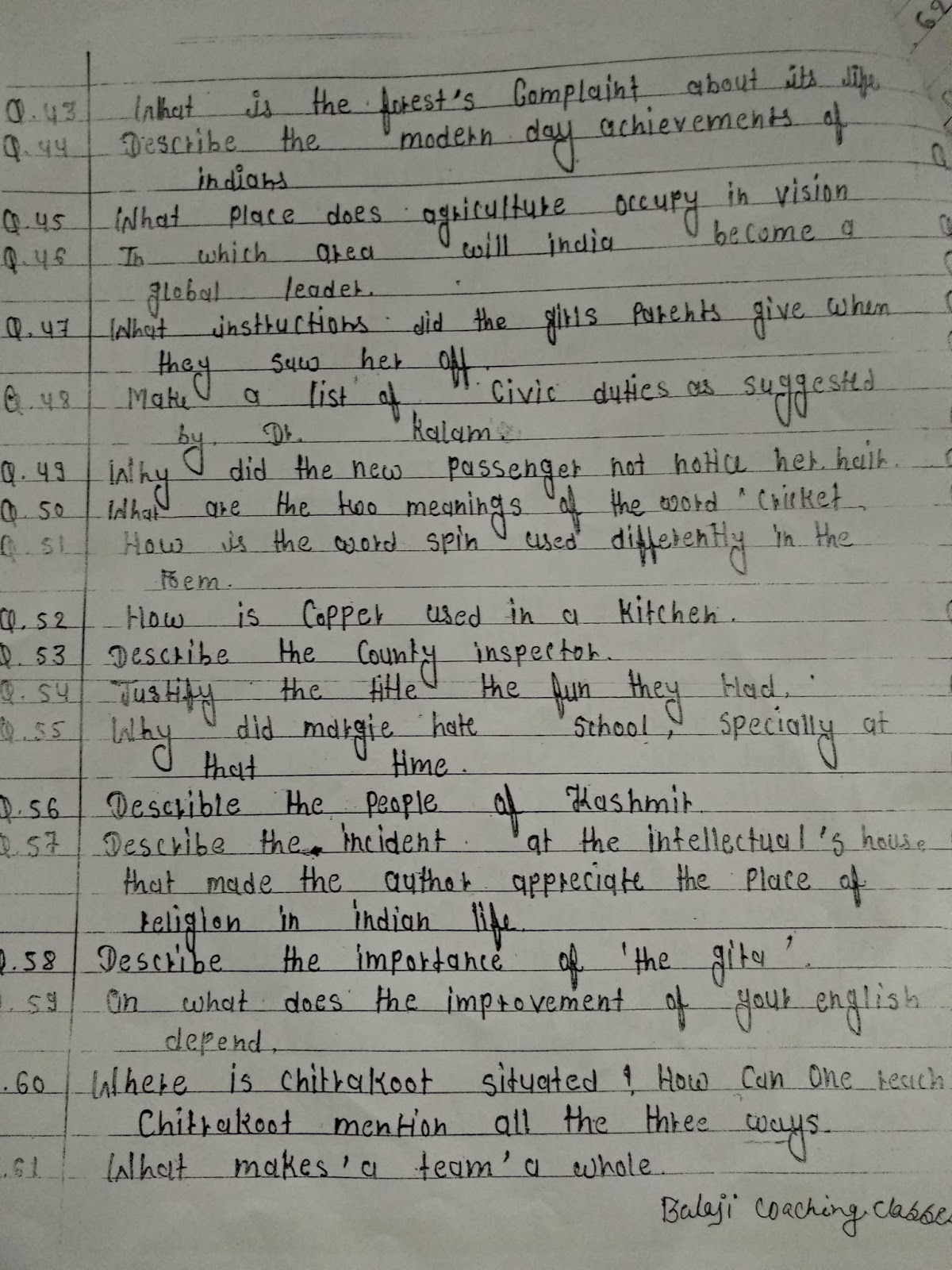 English Class 12 NOTES 2017-18 - Balaji Coaching Classes