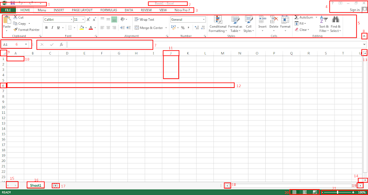 Mengenal Tampilan Fungsi Lembar Kerja Excel 2013