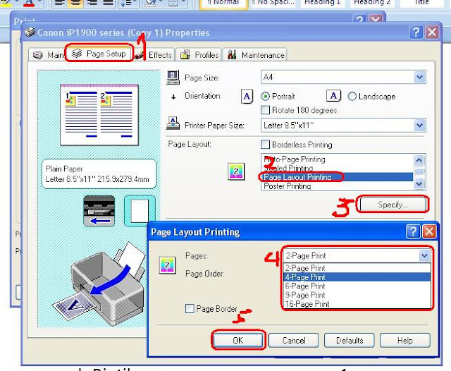 Cara Print Word Bagi 2, 4, 6 atau 9 Halaman - Blog Autada