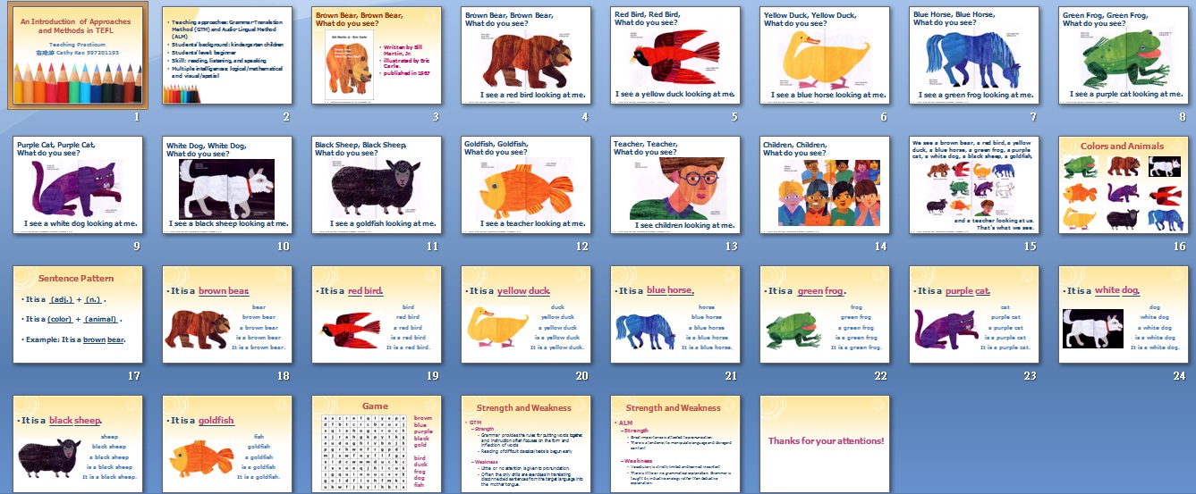 Cathy's TESOL: Brown Bear,Brown Bear, What Do You See? Lesson Plan