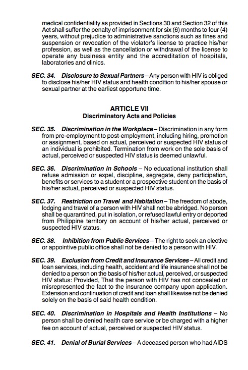 RA 8504: Philippine AIDS Prevention and Control Act of 1998 ~ Living ...