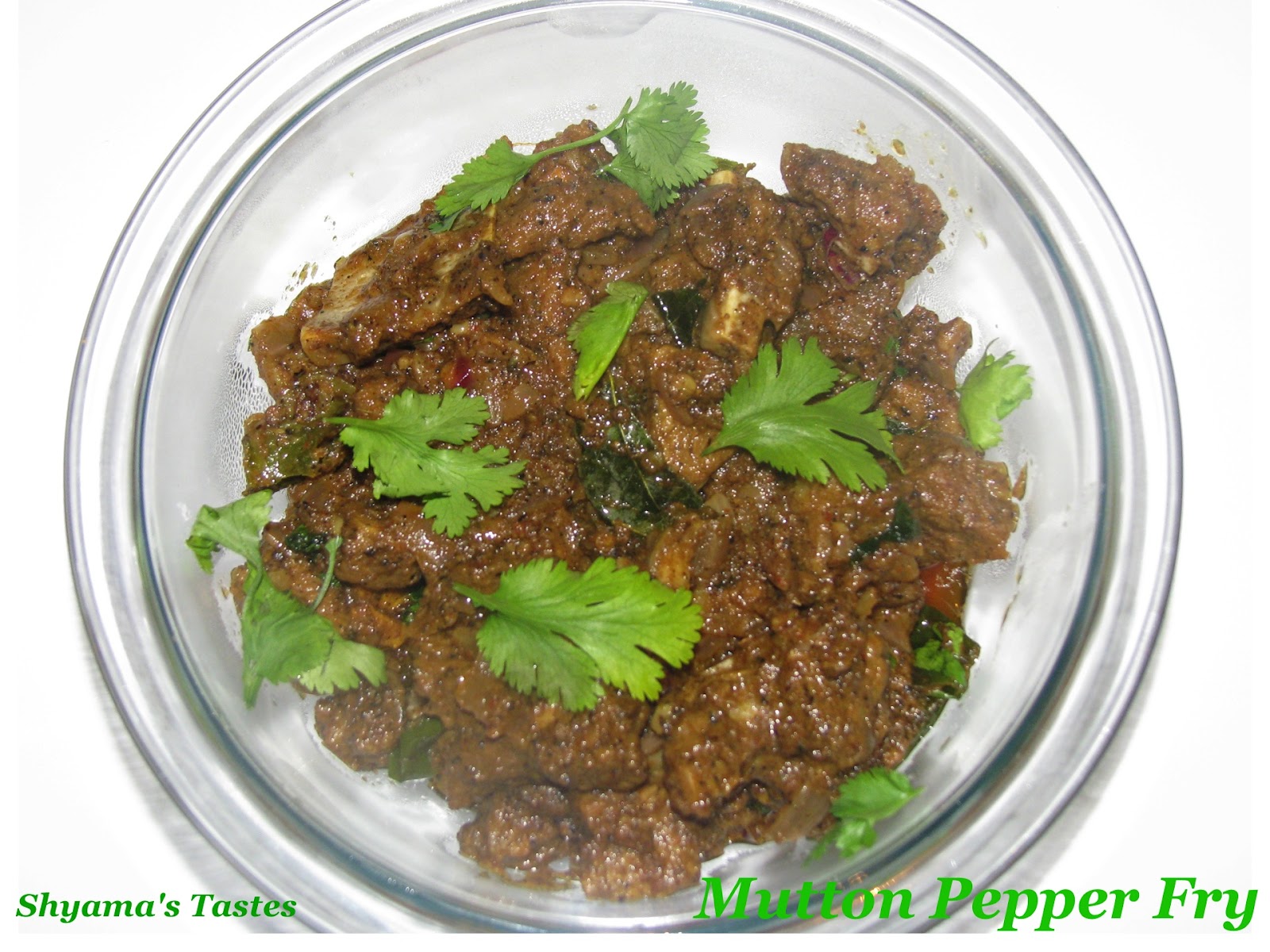 Shyama's Tastes: Mutton Pepper Fry