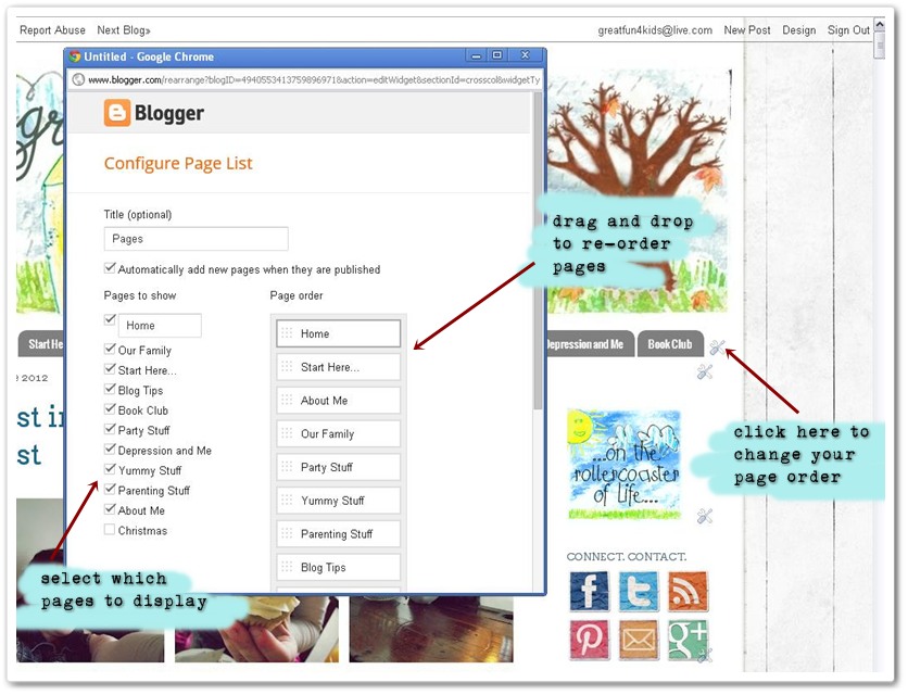 Great Fun etc: Creating Pages to Organise Your Blog