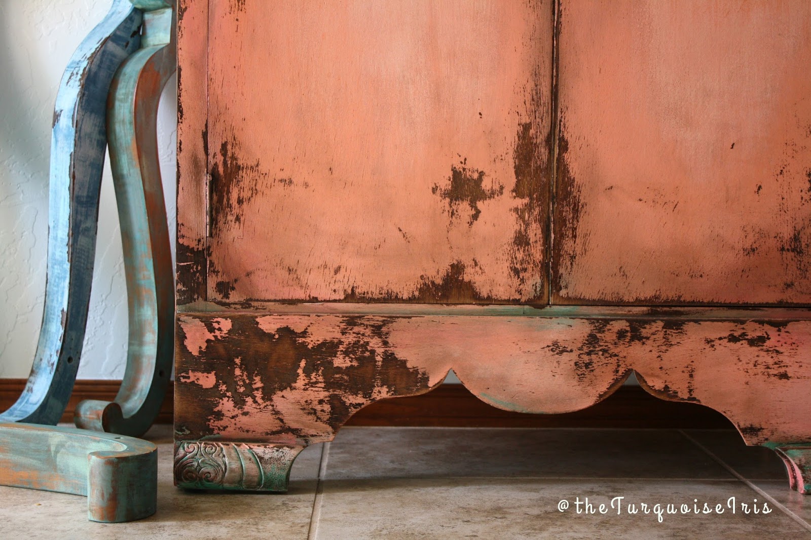 The Turquoise Iris ~ Furniture & Art: Coral Mini Wardrobe with Teal ...