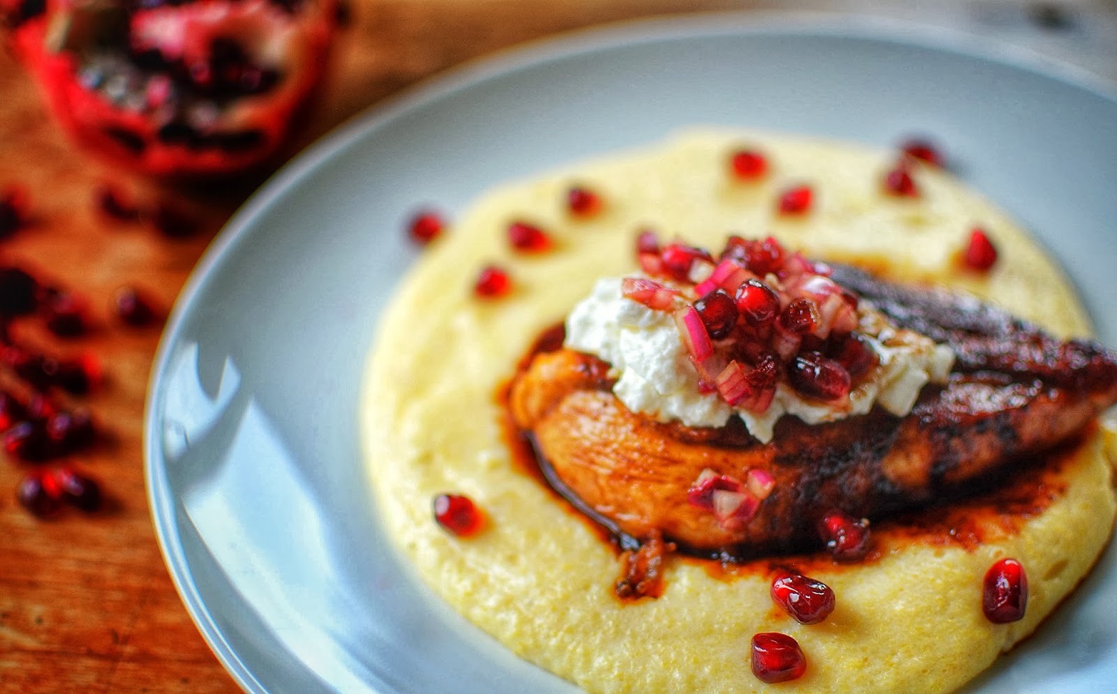 Recetas coquetas: *Pechugas de pollo con polenta y granada - *Chicken ...