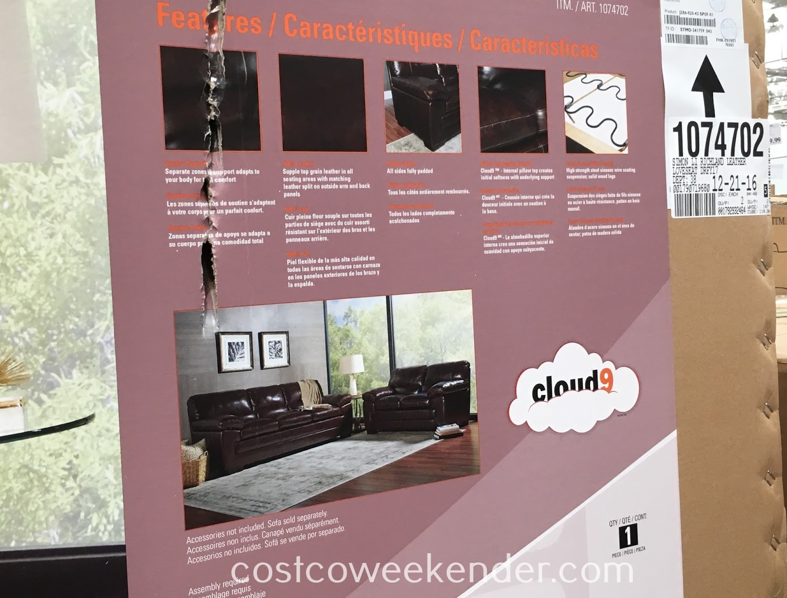 Simon Li Richland Leather Loveseat | Costco Weekender