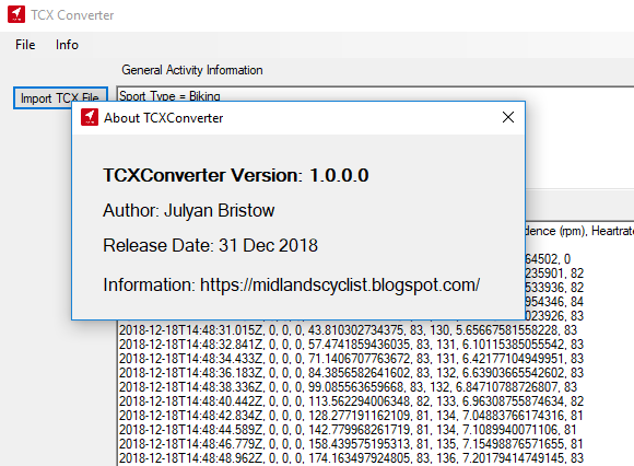 Midland Cyclist: TCX to CSV Converter