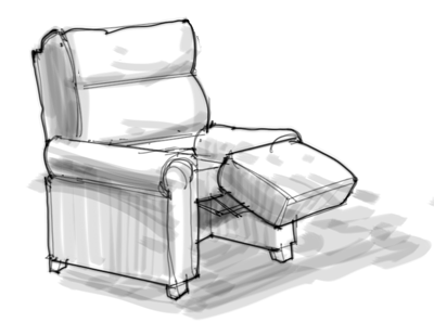 Interior Design Rendering: How to draw a recliner