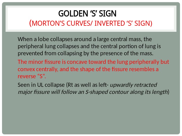 Chest Medicine Made Easy-Dr Deepu: Golden S Sign